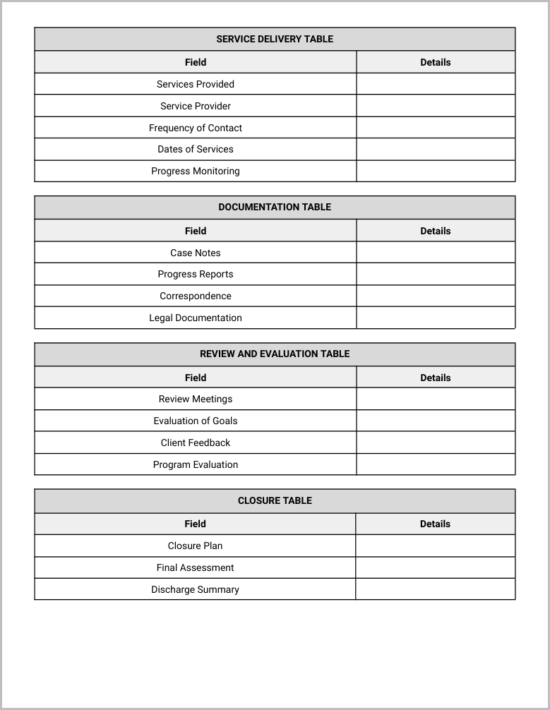 Free Case Management Checklist Template for Google Docs