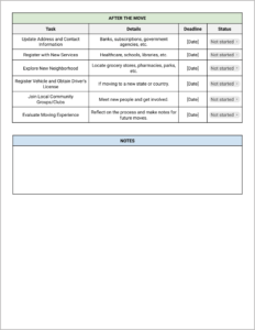 Free Relocation Checklist Template for Google Docs