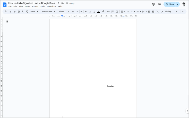 How to Add a Signature Line in Google Docs (7 Easy Steps)