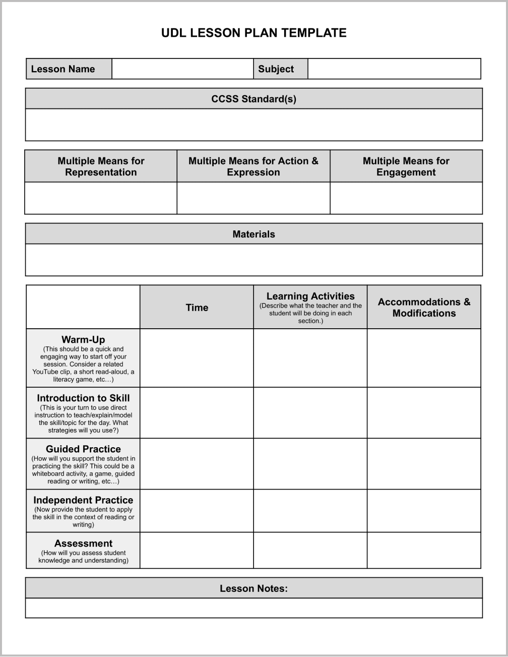 Lesson Plan Template Google Docs Presentation Rubric For Students Lesson Plan Template Google Docs Presentation Rubric For Students