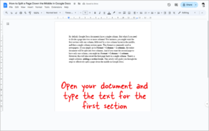 How to Split a Page Down the Middle in Google Docs