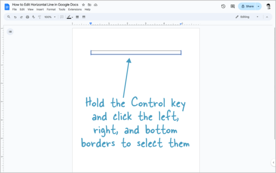 How to Edit Horizontal Line in Google Docs (Using Tables)