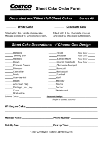 Costco Cake Order Form (Fill Out Online and Print)