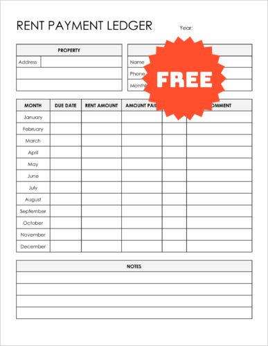Free Printable Rental Ledger Templates for Google Docs