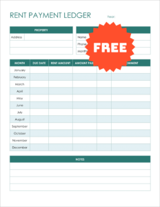 Free Printable Rental Ledger Templates for Google Docs