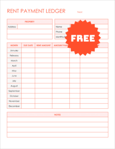 Free Printable Rental Ledger Templates for Google Docs
