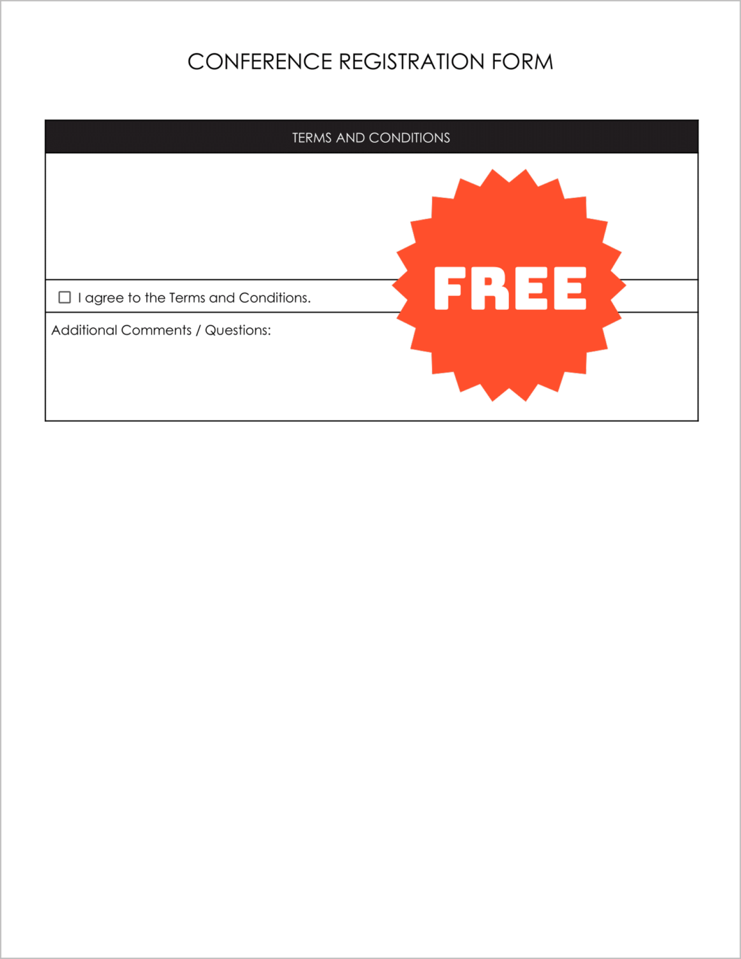 Free Conference Registration Form Template (Google Docs)