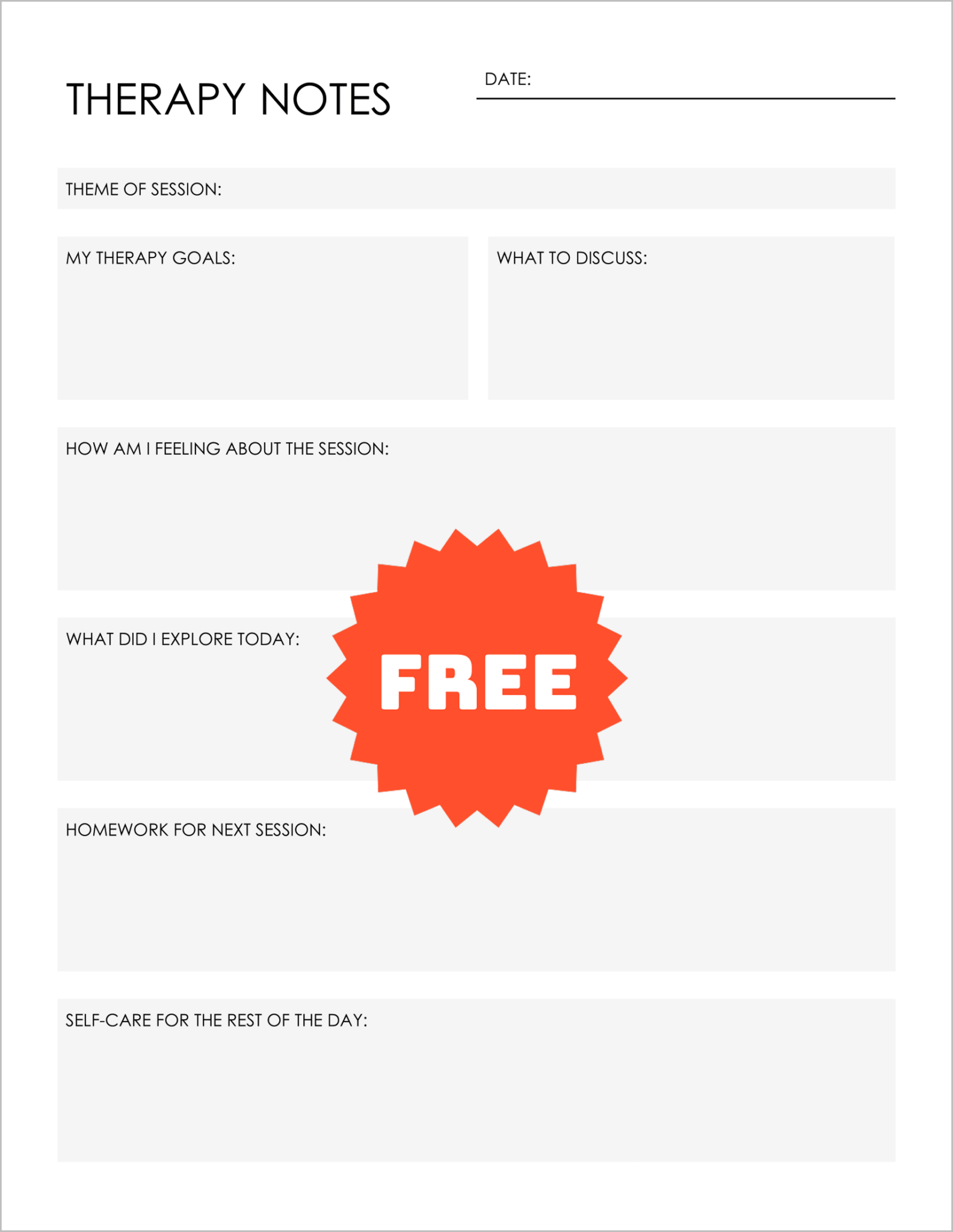 Free Therapy Notes Template (Google Docs)