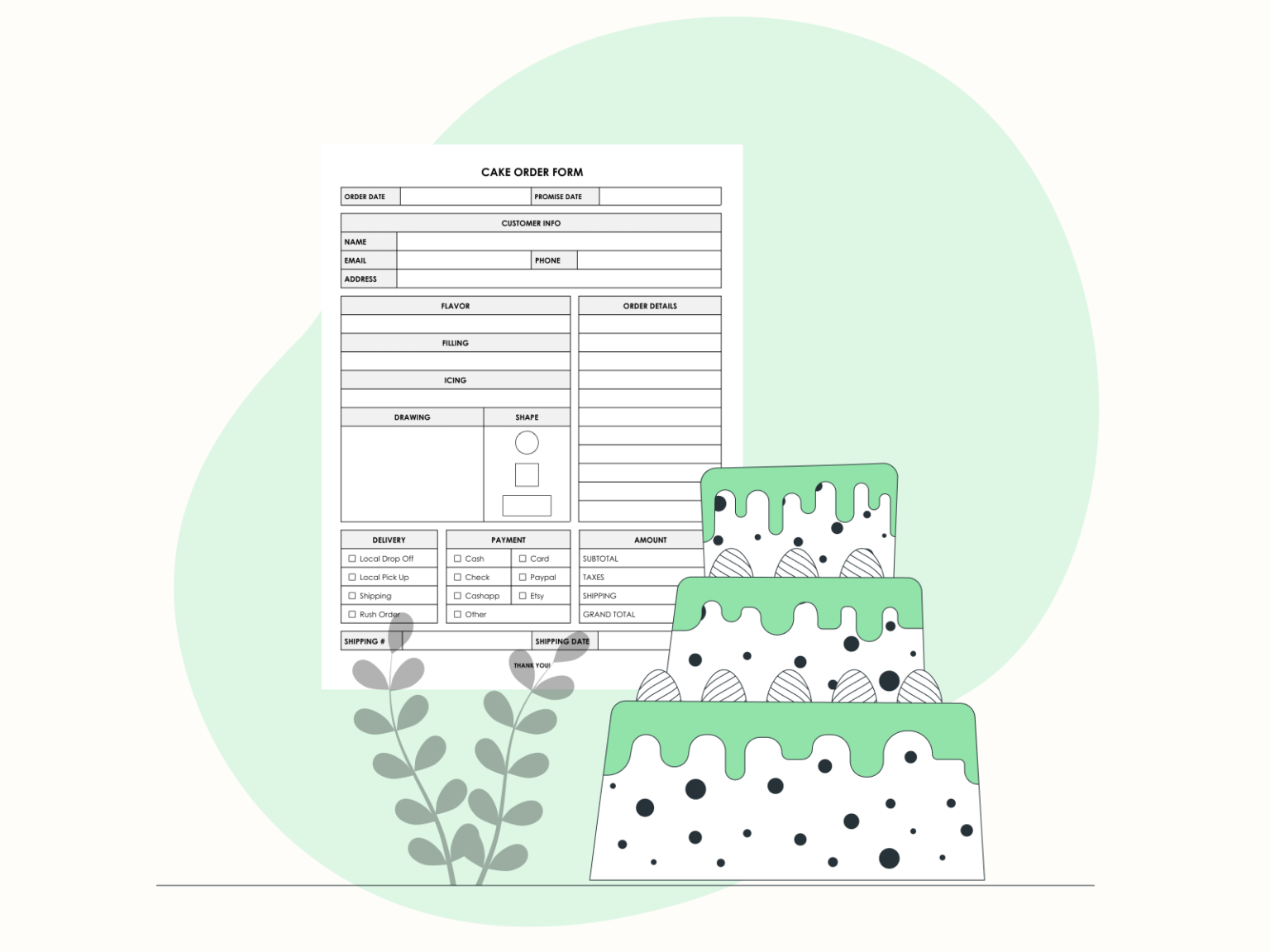 Free Customizable Cake Order Form for Google Docs