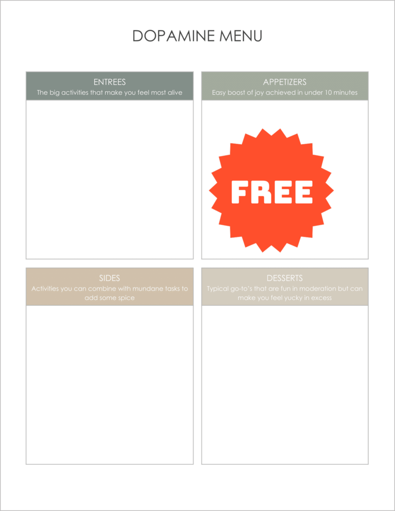 Free Dopamine Menu Template - Boost Your Happiness