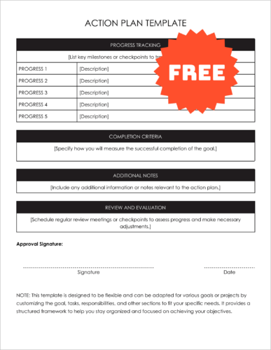Free Editable Action Plan Template