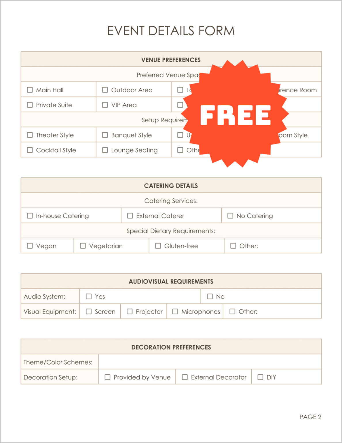 Free Event Details Form Template (Google Docs)