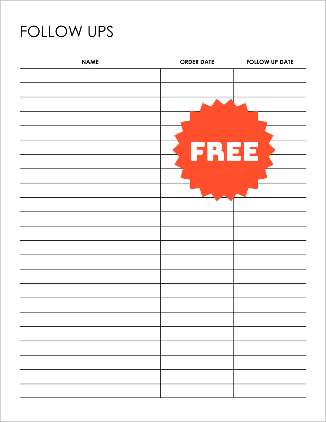 Free Follow Ups Tracker Template (Google Docs)