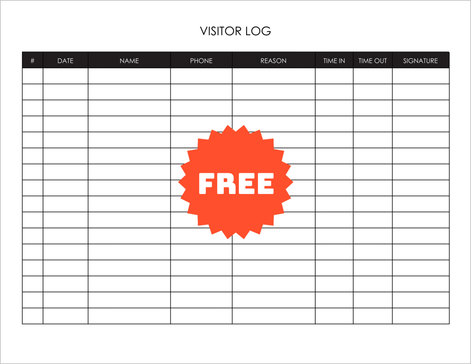 Free Visitor Log Template – Track Guests with Ease