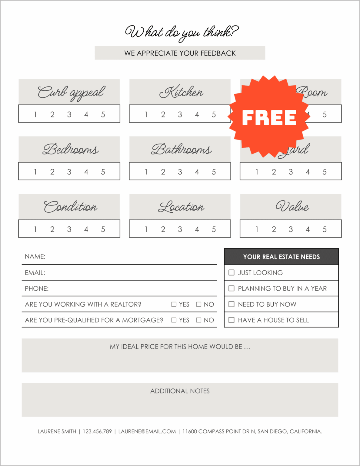 7 Broker Open House Feedback Forms (100% FREE)