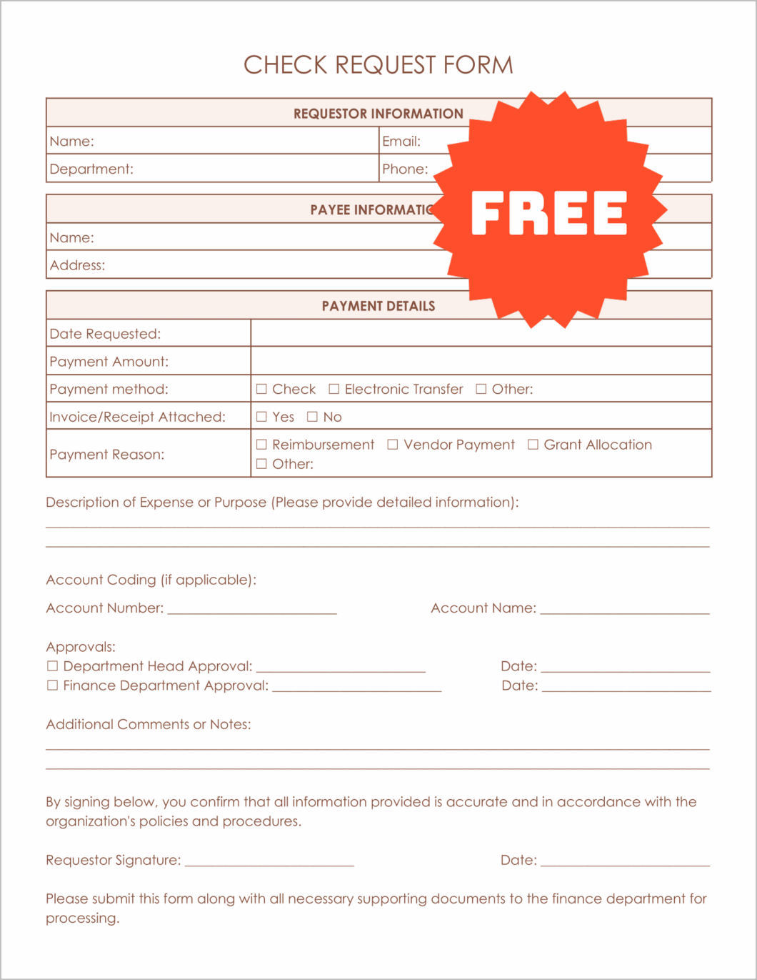 5 High-Quality Check Request Forms [100% FREE]