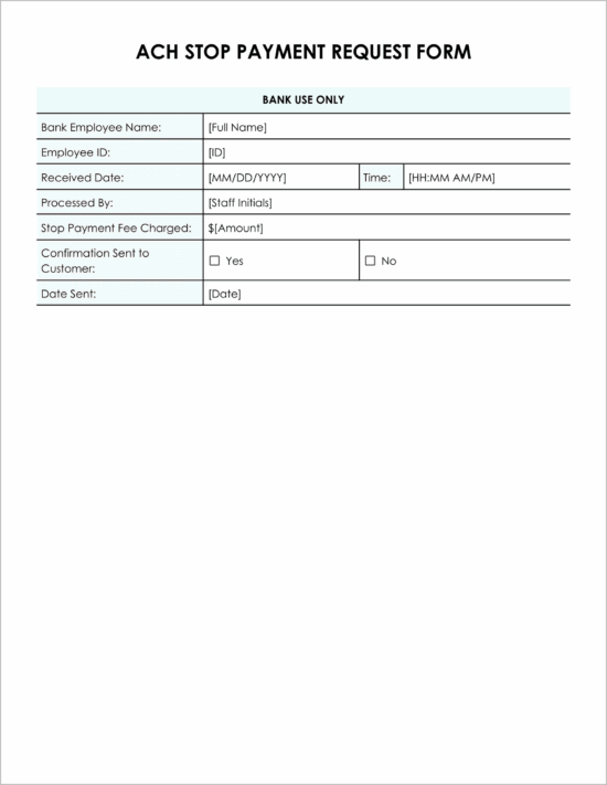 Free ACH Stop Payment Forms (No Sign-Up Required)