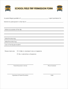 11 Free Permission Slip Templates & Field Trip Forms