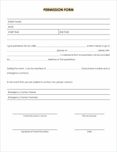 11 Free Permission Slip Templates & Field Trip Forms