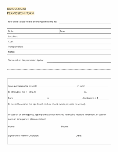 11 Free Permission Slip Templates & Field Trip Forms