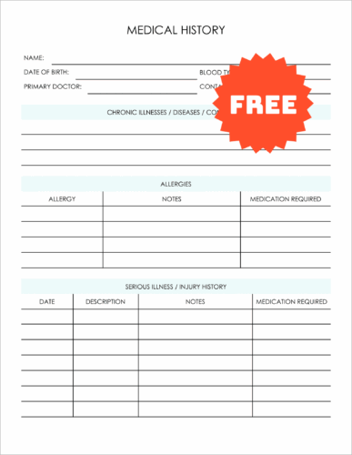5 High-Quality Health History Form Templates (100% FREE)