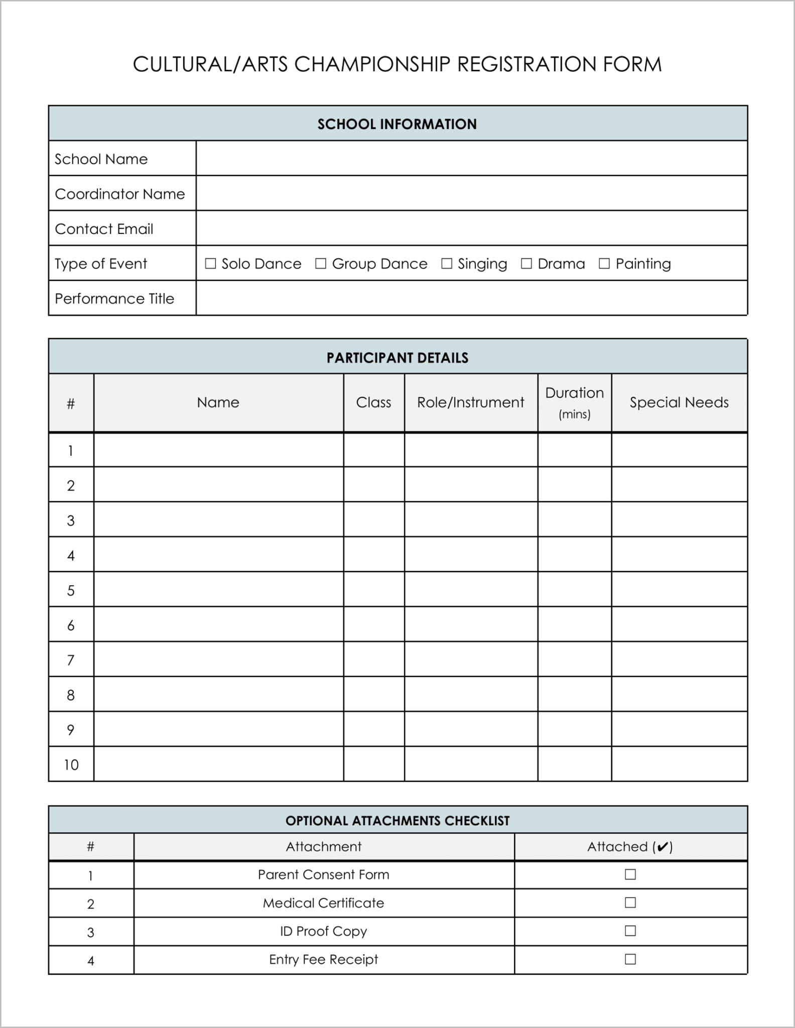 5 Must-Have Free School Championship Registration Forms