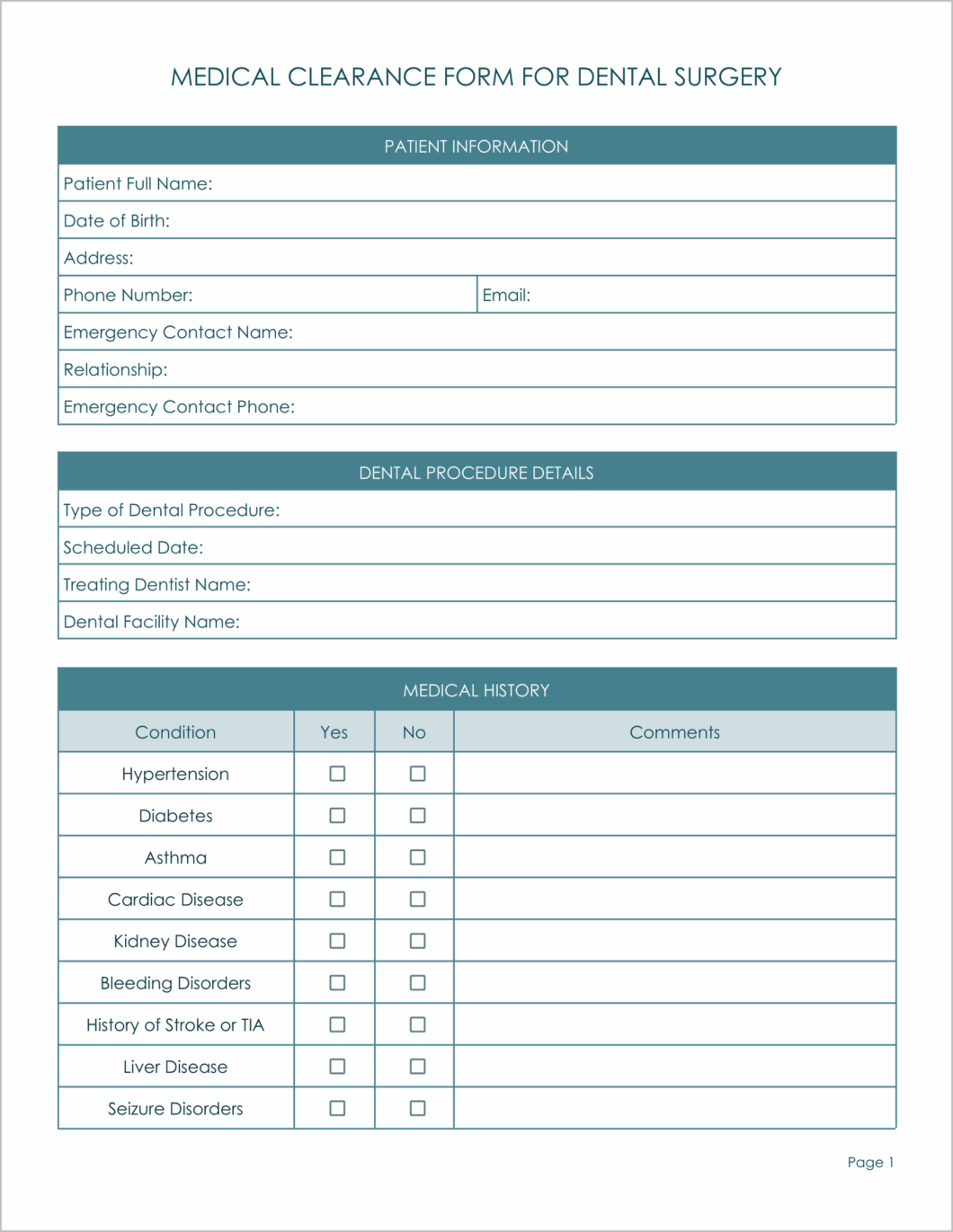 16 Must-Have Free Medical Clearance Forms for Surgery