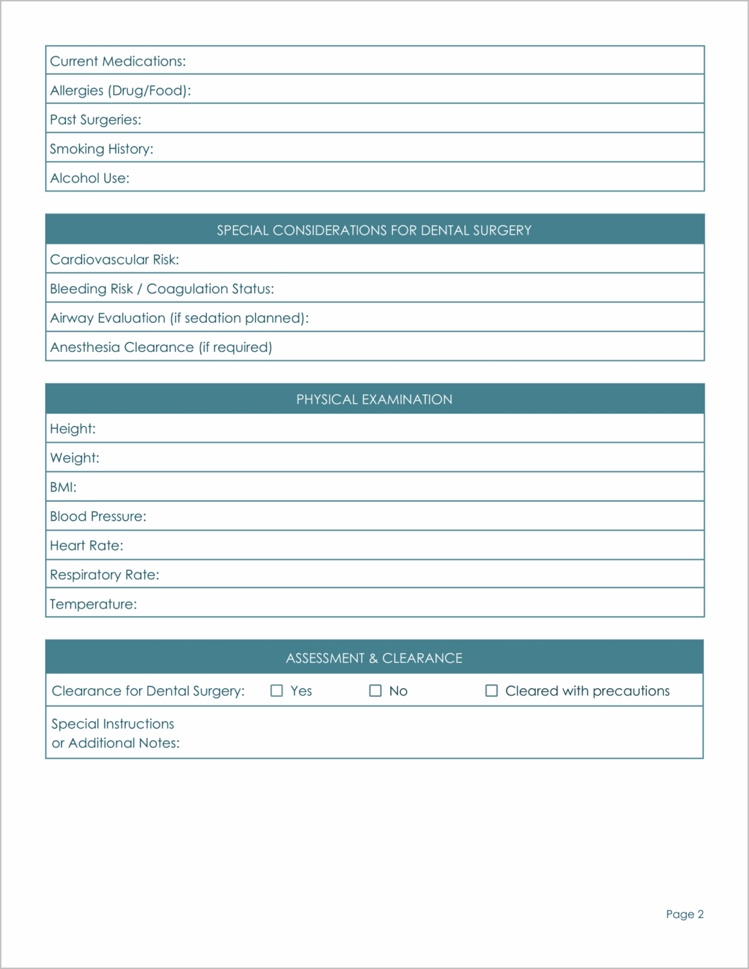 16 Must-Have Free Medical Clearance Forms for Surgery