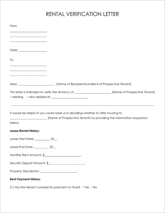 10 Free Must-Have Rental Verification Form Templates
