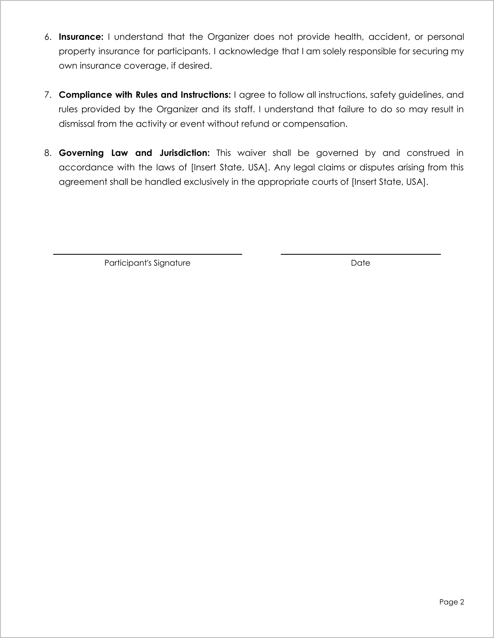 Free Liability Waiver Form Templates (No Signups Required!)