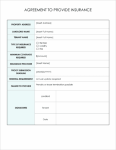 11 Must-Have Free Agreement to Provide Insurance Forms