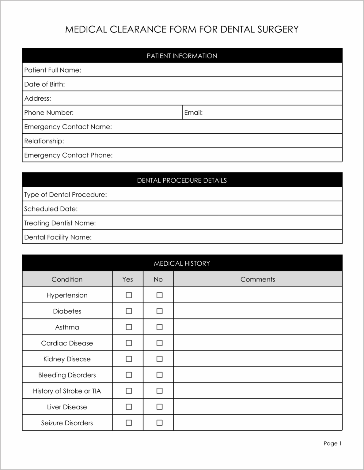 16 Must-Have Free Medical Clearance Forms for Surgery