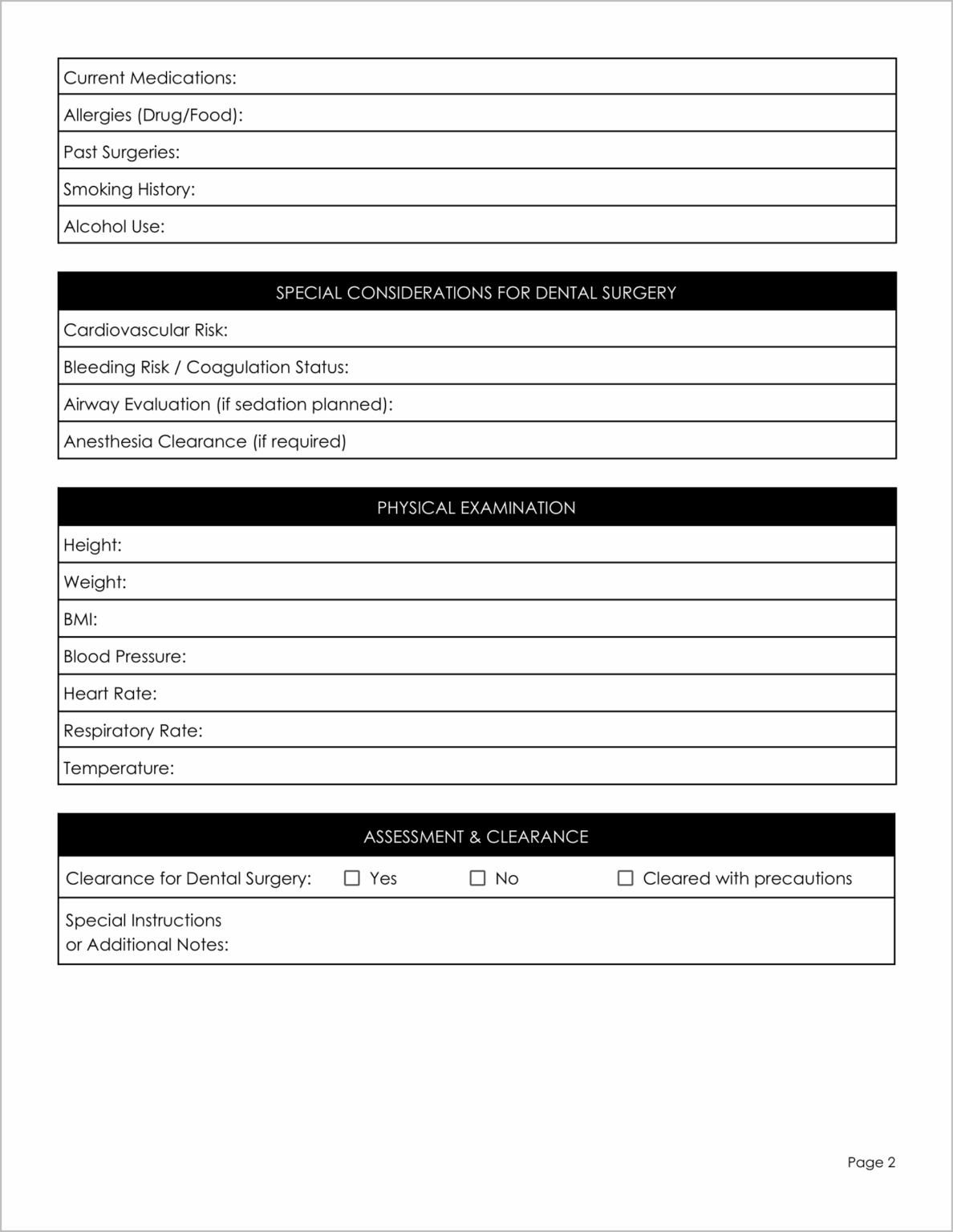 16 Must-Have Free Medical Clearance Forms for Surgery