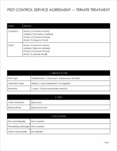6 Free Pest Control Agreement Templates (No Sign-Up, No Hassle)
