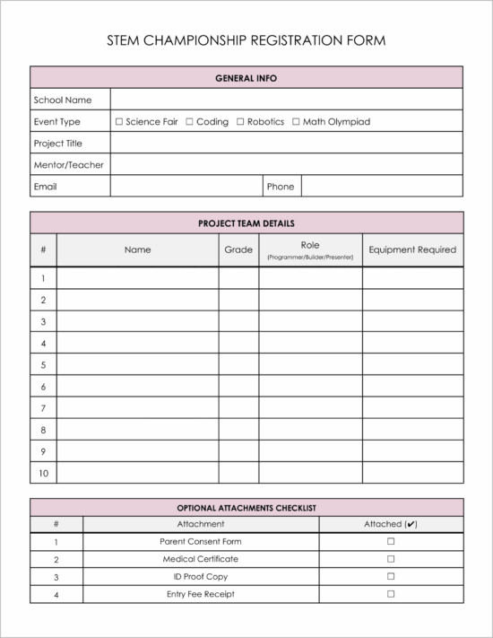 5 Must-Have Free School Championship Registration Forms