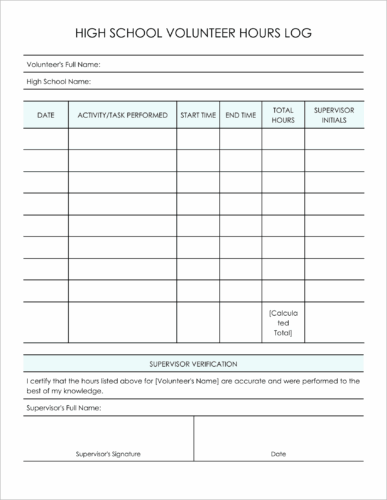 10 Must-Have Free High School Volunteer Form Templates