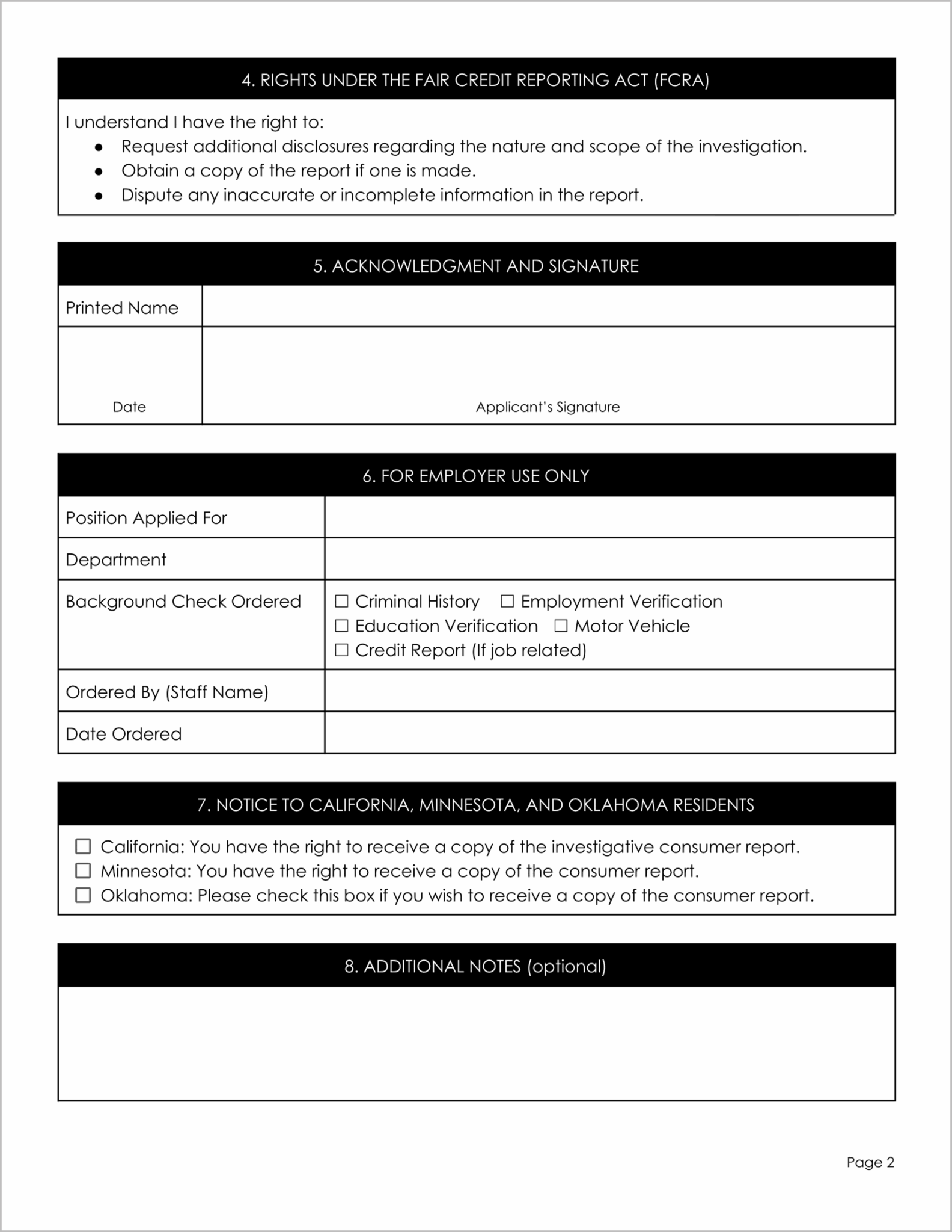 Free Background Check Consent Form Template (No Sign-Ups)