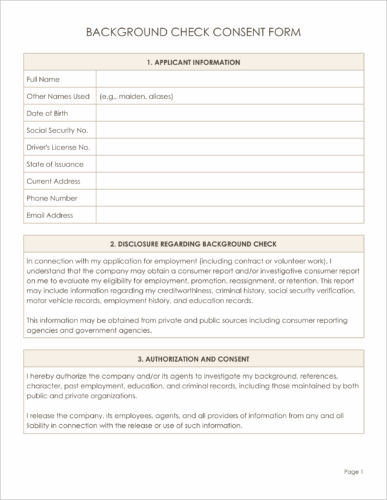 Free Background Check Consent Form Template (No Sign-Ups)
