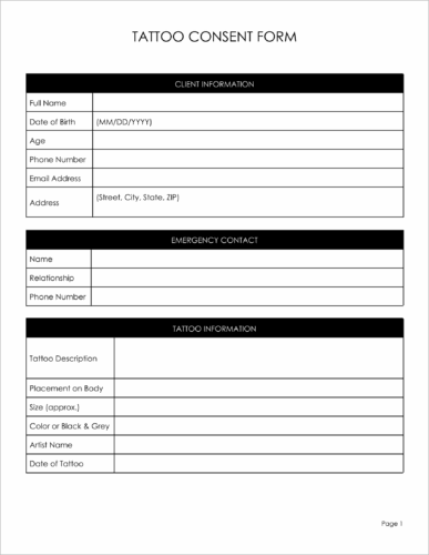 Free Tattoo Consent Form Templates (No Sign-Up Required)