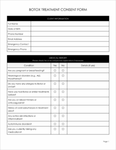 Free Consent Form Template for Botox (No Signup Required)