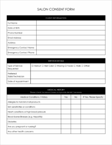 Free Salon Consent Form Template (No Signup Required)