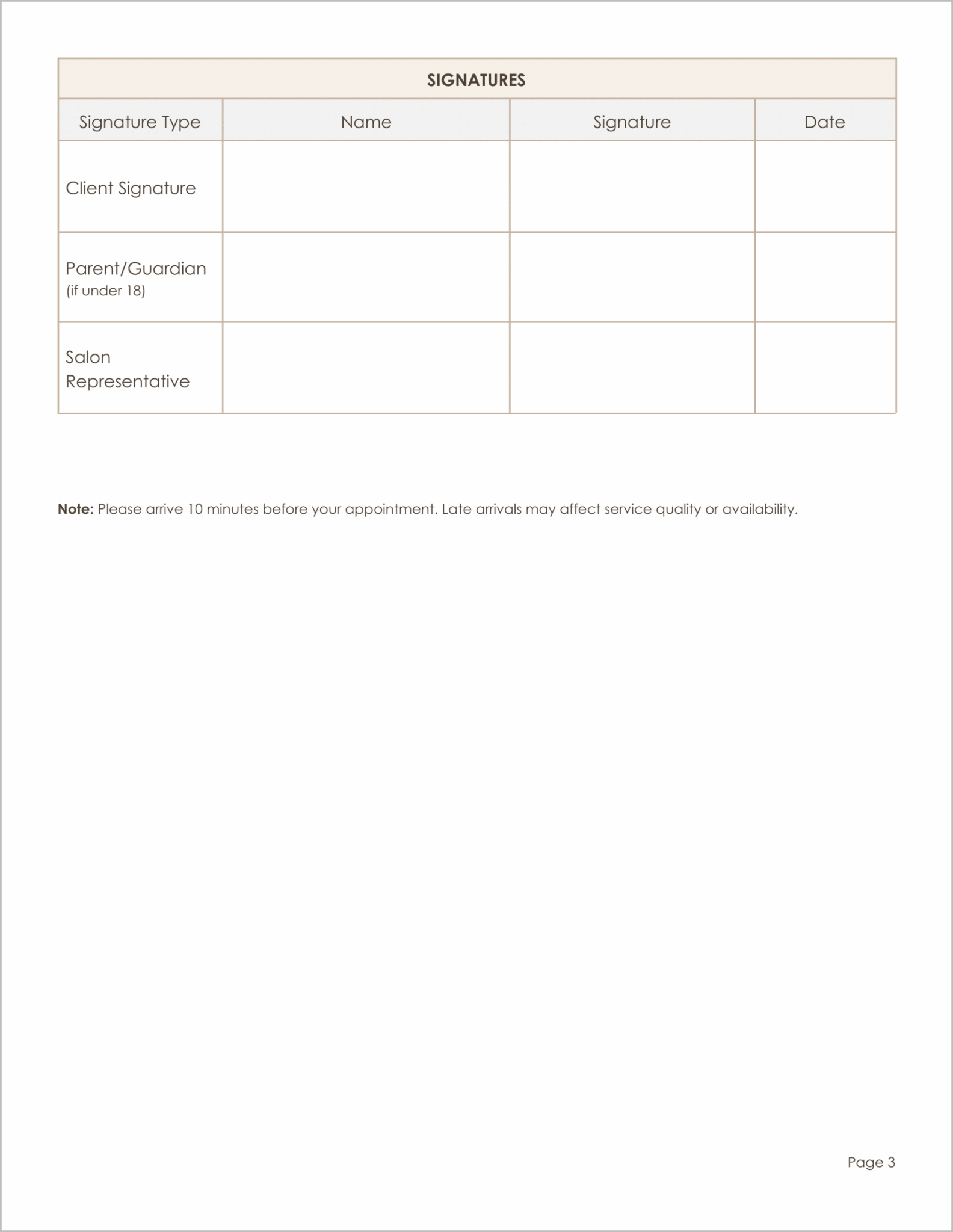 Free Salon Consent Form Template (No Signup Required)
