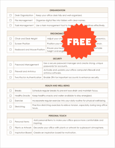 Free Workstation Setup Checklist Template (Google Docs & PDF)