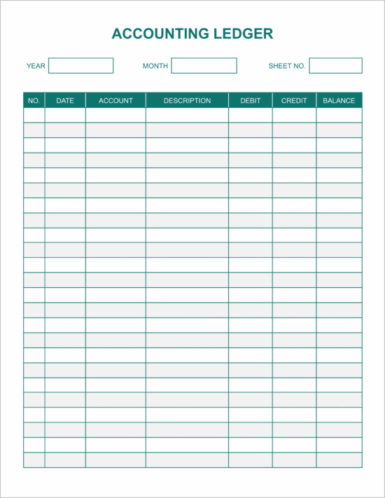 5 Free Printable Accounting Ledger Templates (PDF)