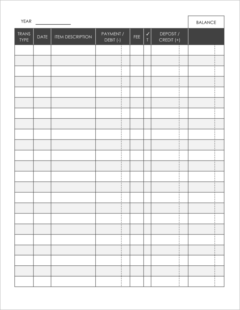 5 Free Printable Accounting Ledger Templates (PDF)