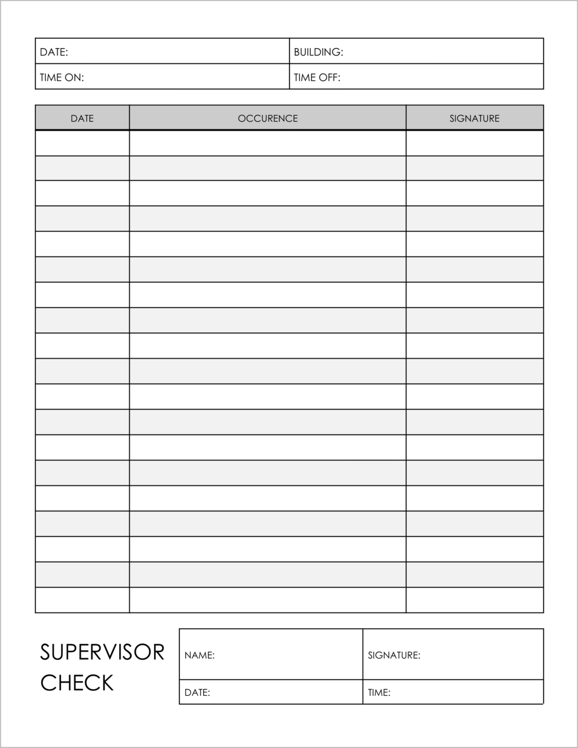 5 Free Daily Occurrence Log Templates (PDF)