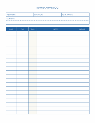 5 Free Fridge Temperature Log Templates (PDF)