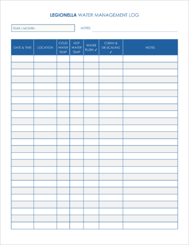 5 Free Legionella Log Sheet Templates (PDF)