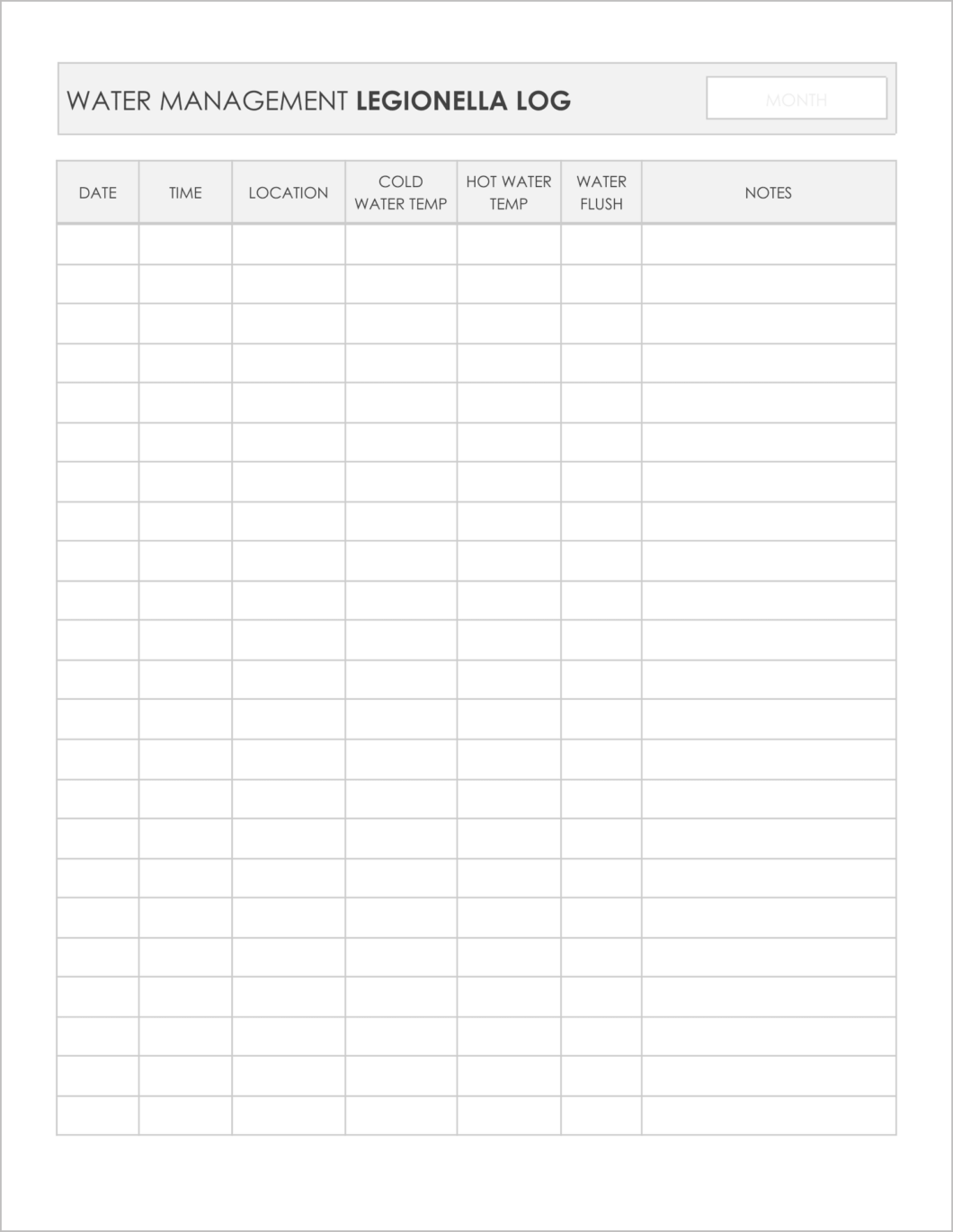 5 Free Legionella Log Sheet Templates (PDF)