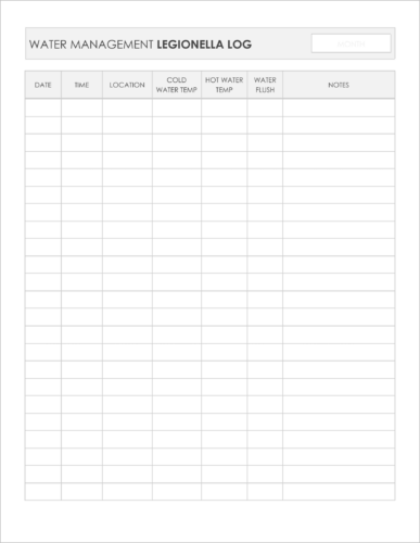 5 Free Legionella Log Sheet Templates (PDF)